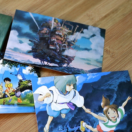 30 sheets Miyazaki Anime Postcard Collection LOT Hayao Oil Painting ...