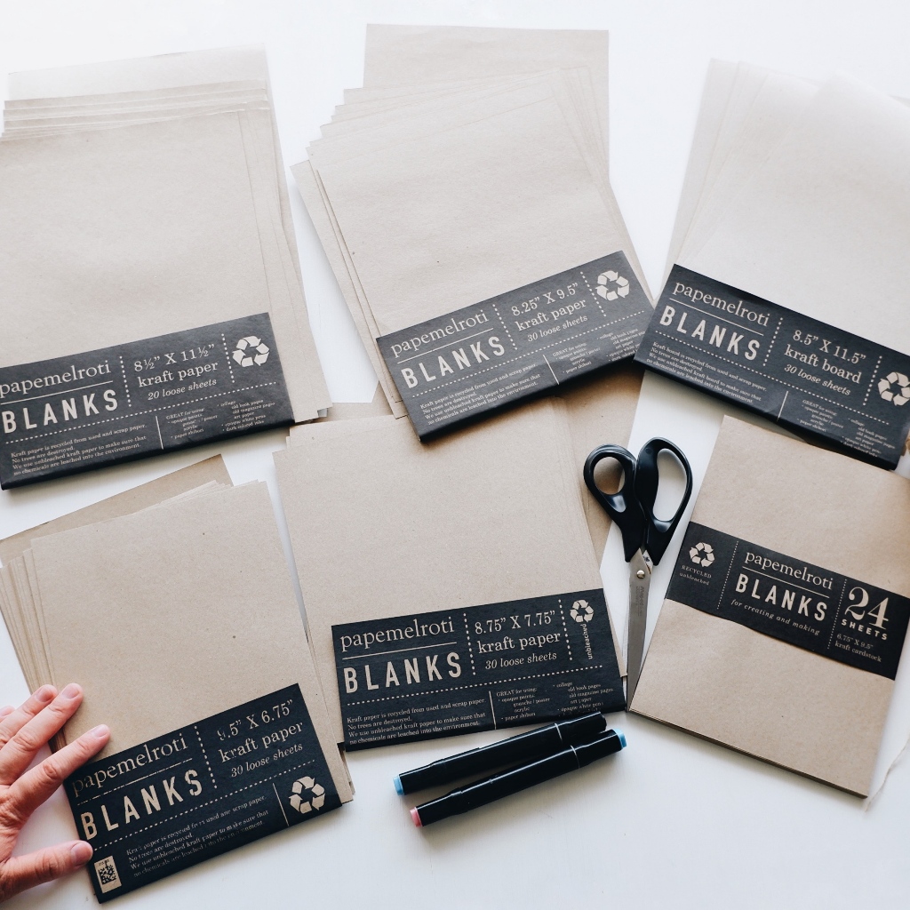Papemelroti Kraft Paper | DIY Art Craft Blank Paper | Scrapbook Refill ...