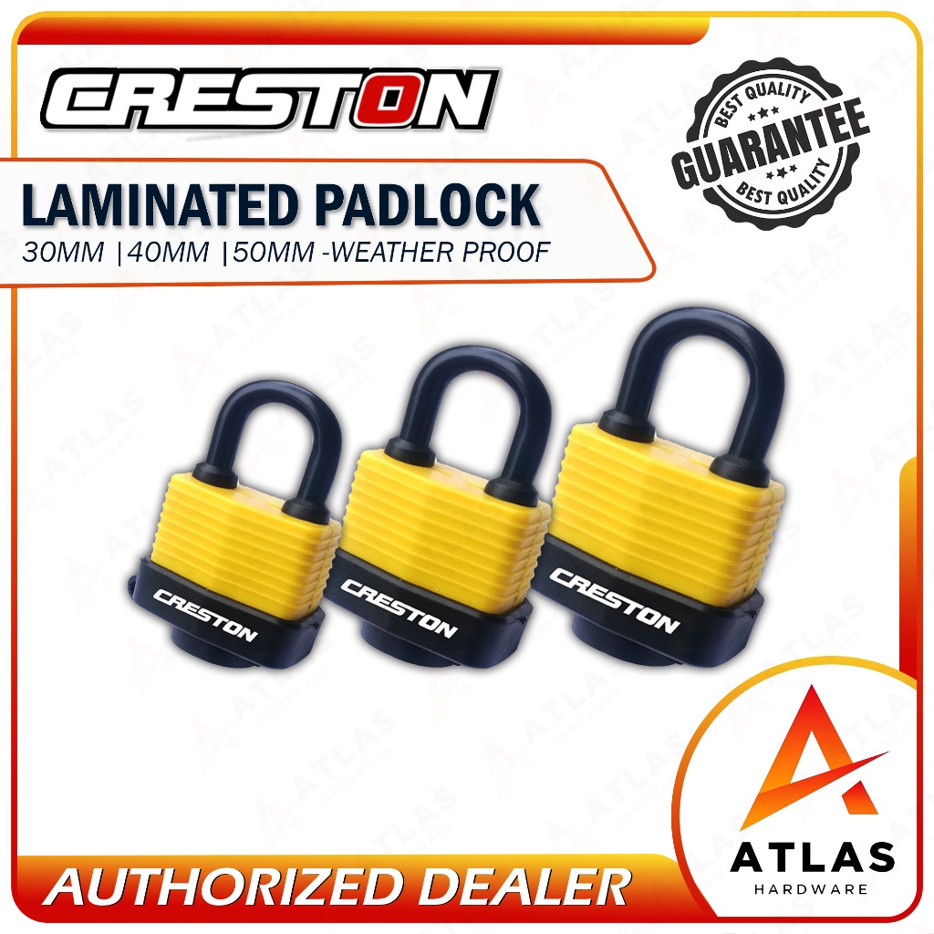 Creston Laminated Padlock Weather Proof Heavy Duty 30mm/40mm/50mm ...