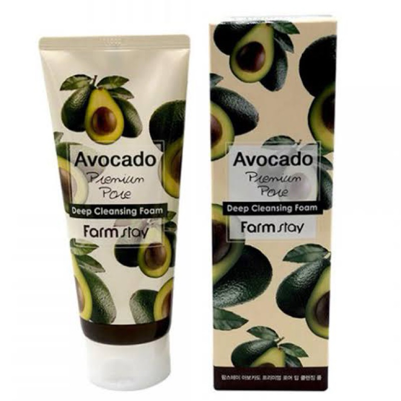 FARM STAY AVOCADO PREMIUM PORE DEEP CLEANSING FOAM 180m | Shopee ...