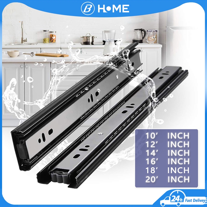 Drawer Guide Soft Close /Push Open Drawer Slide Full Extension 3 Fold ...