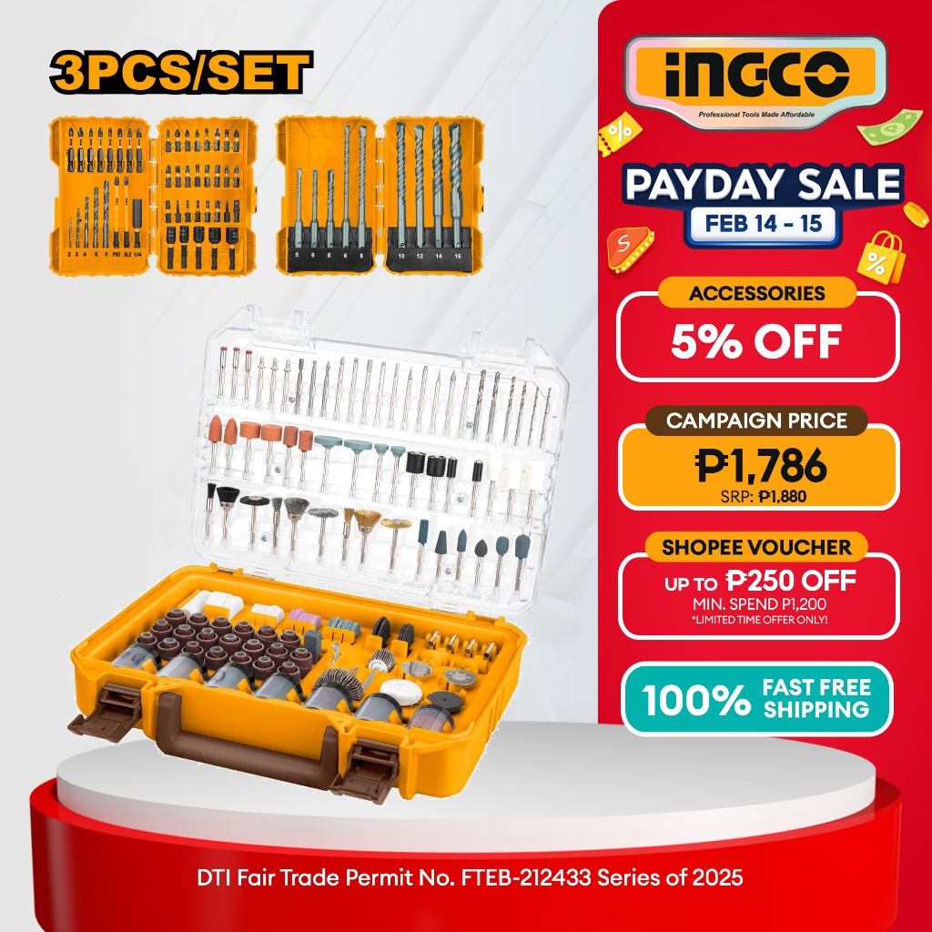 Ingco 4pcs | 3pcs Accessories Box Set Hss Twist Drill Bits Impact ...
