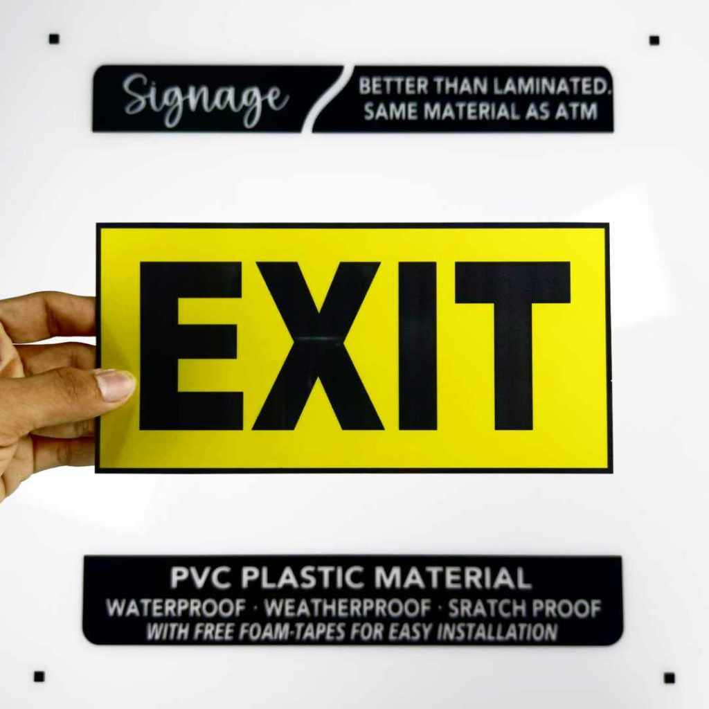 SIGNAGE - EXIT - PVC PLASTIC MATERIAL SIGNAGE | Shopee Philippines