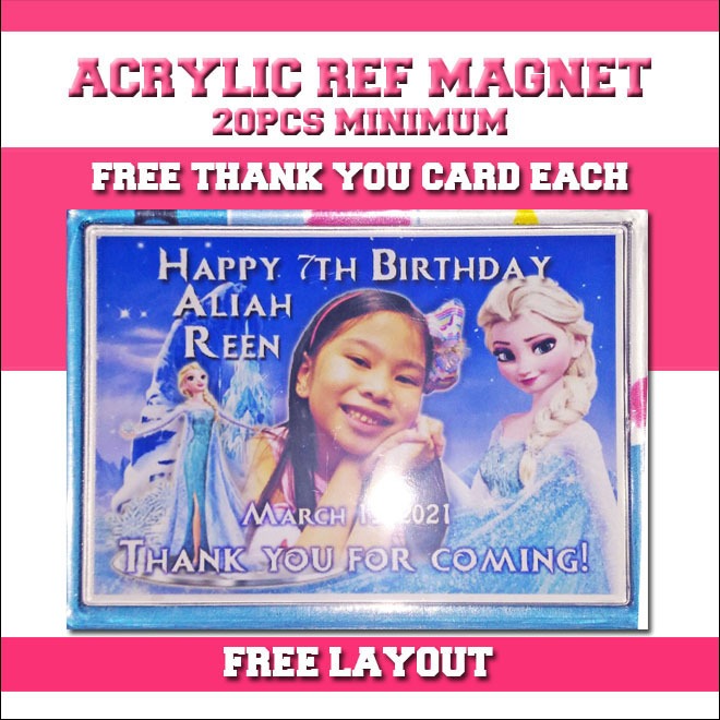 FROZEN Personalized Ref Magnet Souvenir Giveaways (Free Layout) party ...
