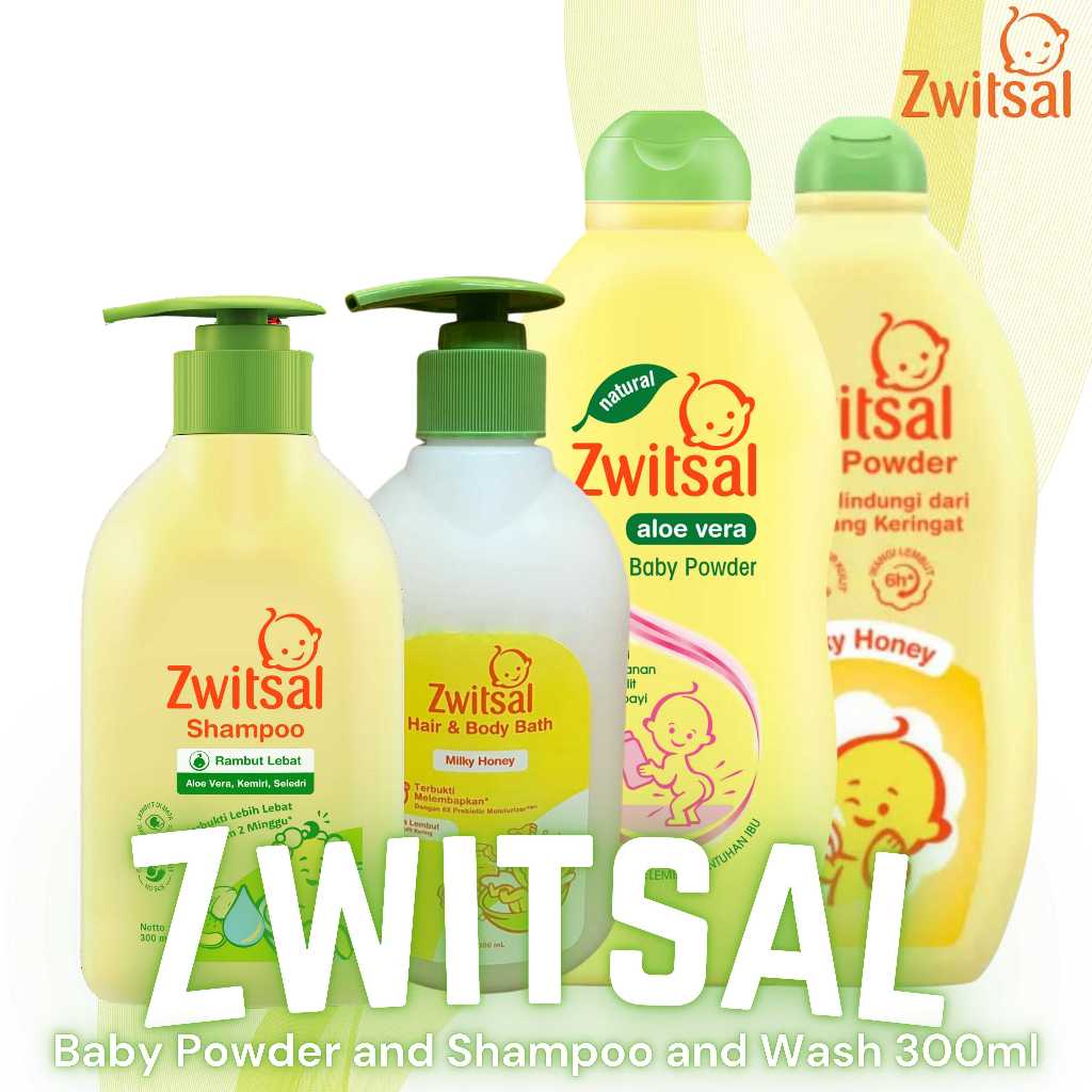 Zwitsal Milky Honey and Aloe Vera Baby Powder, Shampoo, and Hair and ...