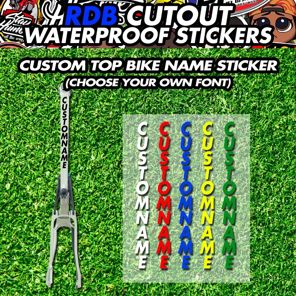 Bike Top Frame Custom Name Sticker Skin Protector Waterproof Universal ...