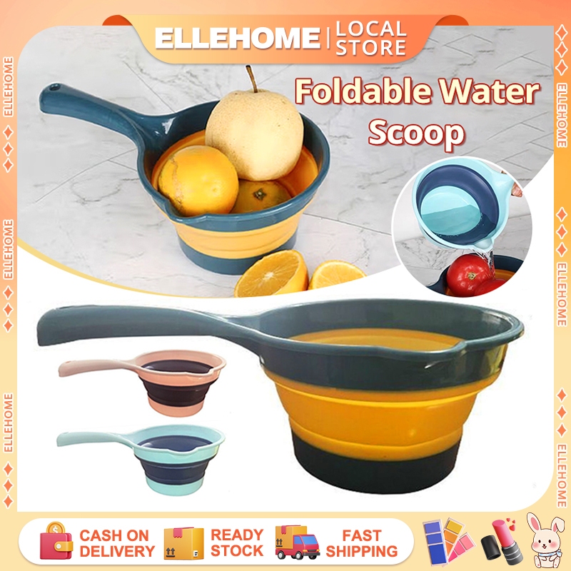 Foldable Water Scoop Portable Durable Long Handle Water Storage ...