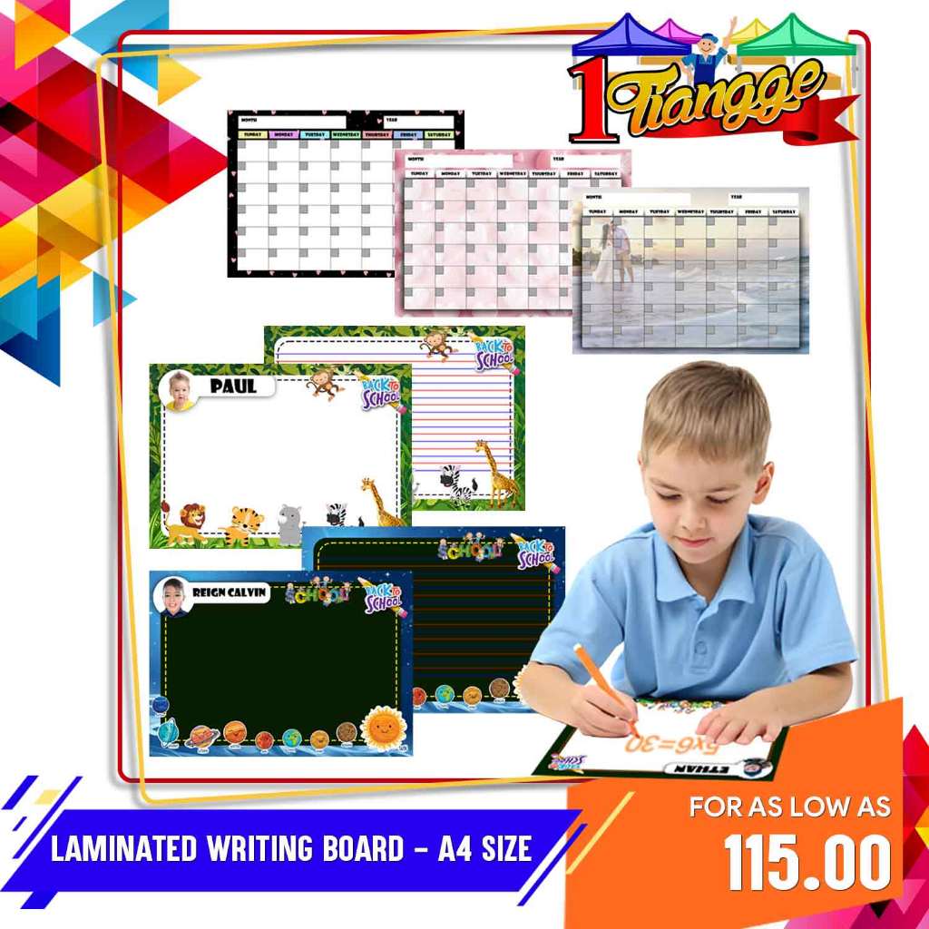1Tiangge 1pc Laminated Writing Board - A4 Size - Long Lasting, unfaded ...