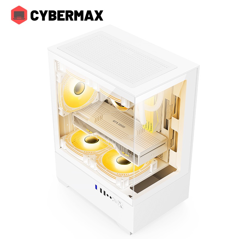 YGT Gaming Computer Case With Tempered Glass Mid Tower Micro ATX PC ...