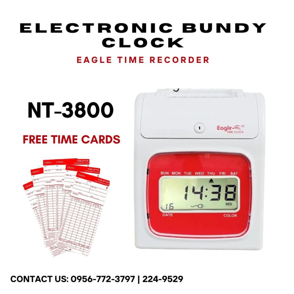 NT-3800 EagleTime Bundy Clock Machine | Red Color Eagletime Bundy Clock ...
