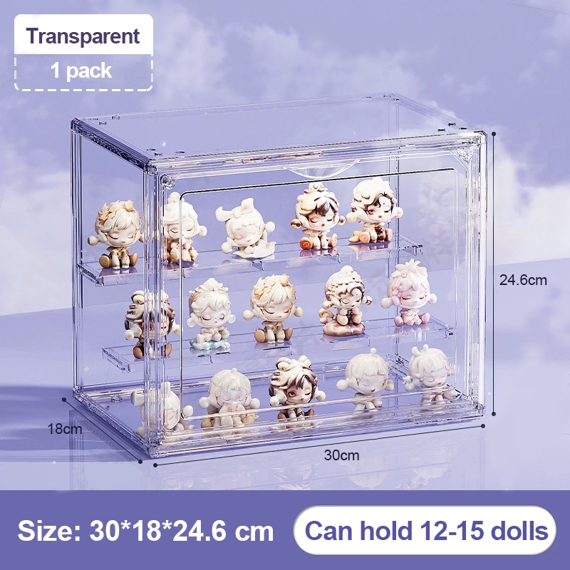 Popmart Transparent Toy Storage Box Acrylic Display Case Boxes Magnetic ...