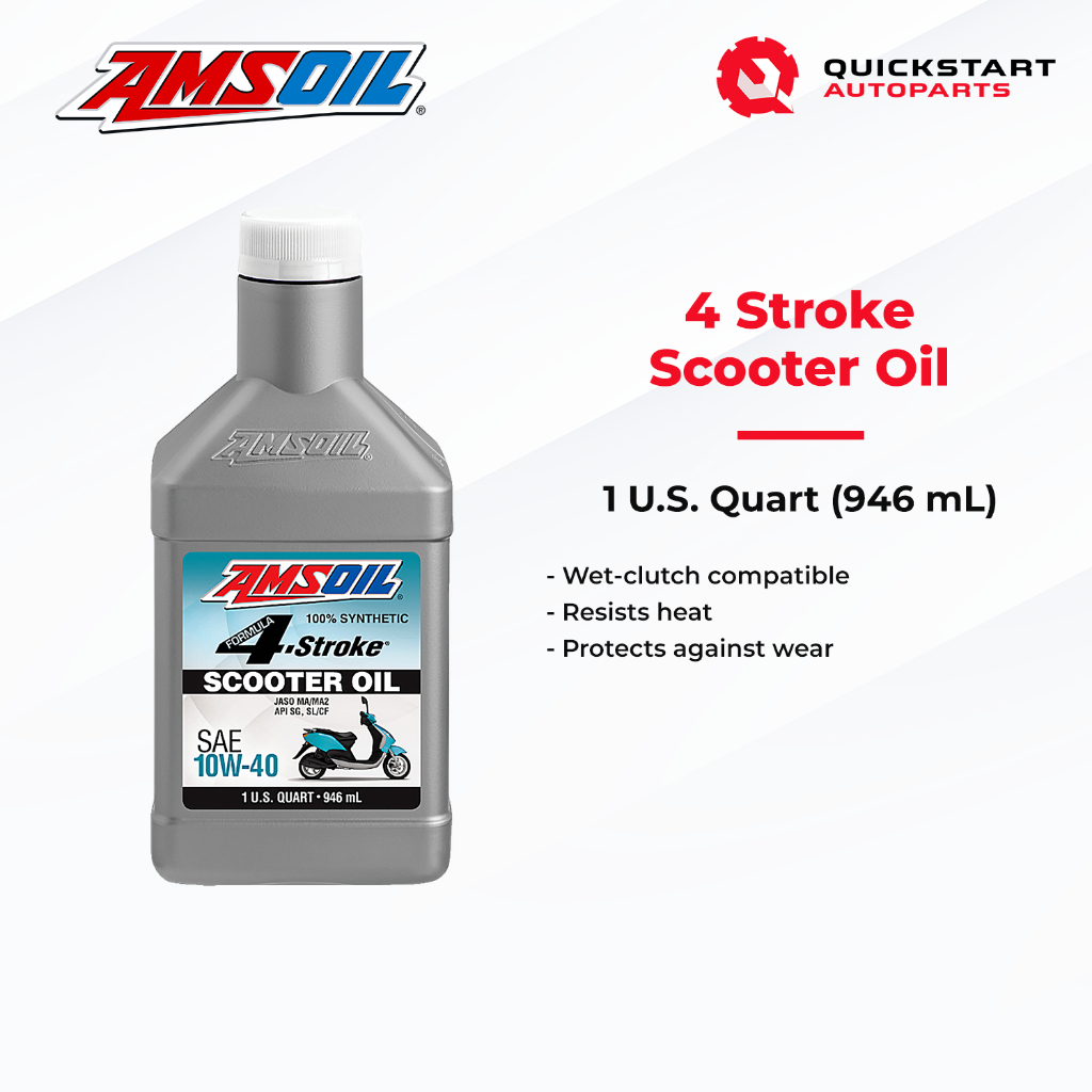 AMSOIL Formula 4-Stroke 10W-40 Scooter Oil Quart (946ml) - 100% ...