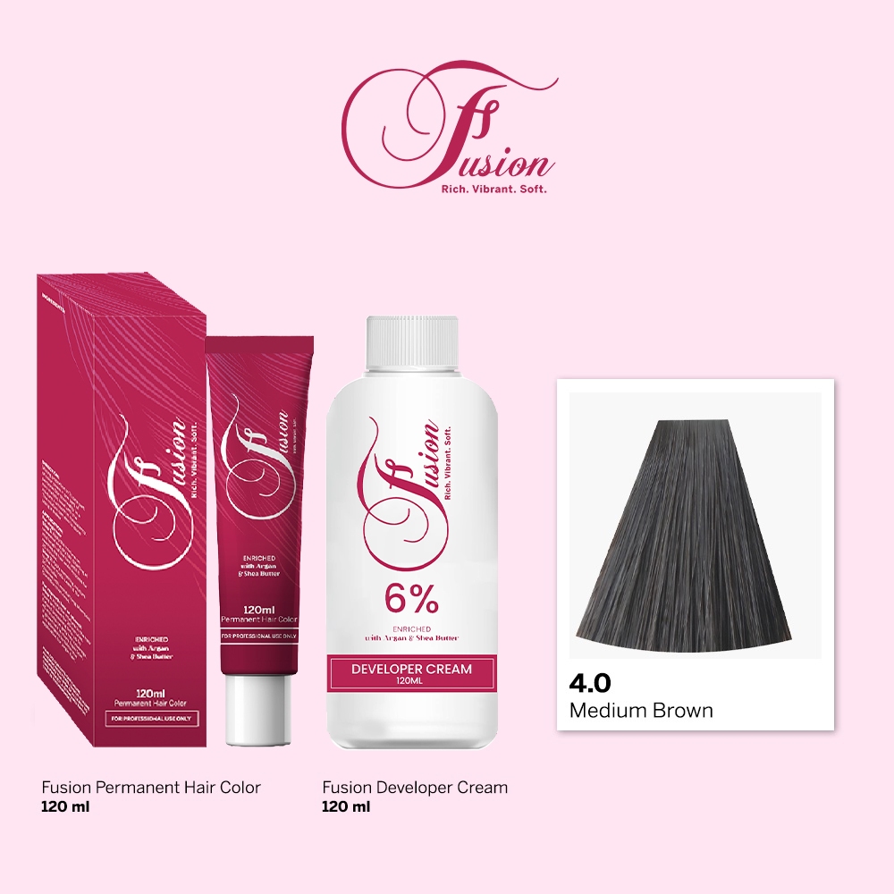 Fusion Hair Color 40 Medium Brown Coloring Set Shopee Philippines 8570
