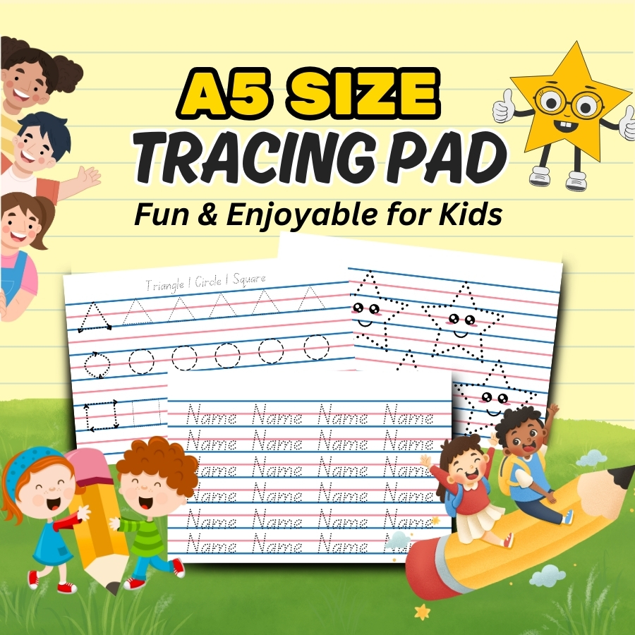 Tracing Pads for Kids | 30 Pages ( Alphabet A-Z, Numbers, Shapes, Lines ...