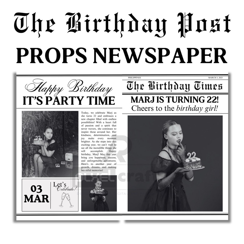 Custom Birthday Newspaper A4 Size - Unique Photo Props for Memorable ...