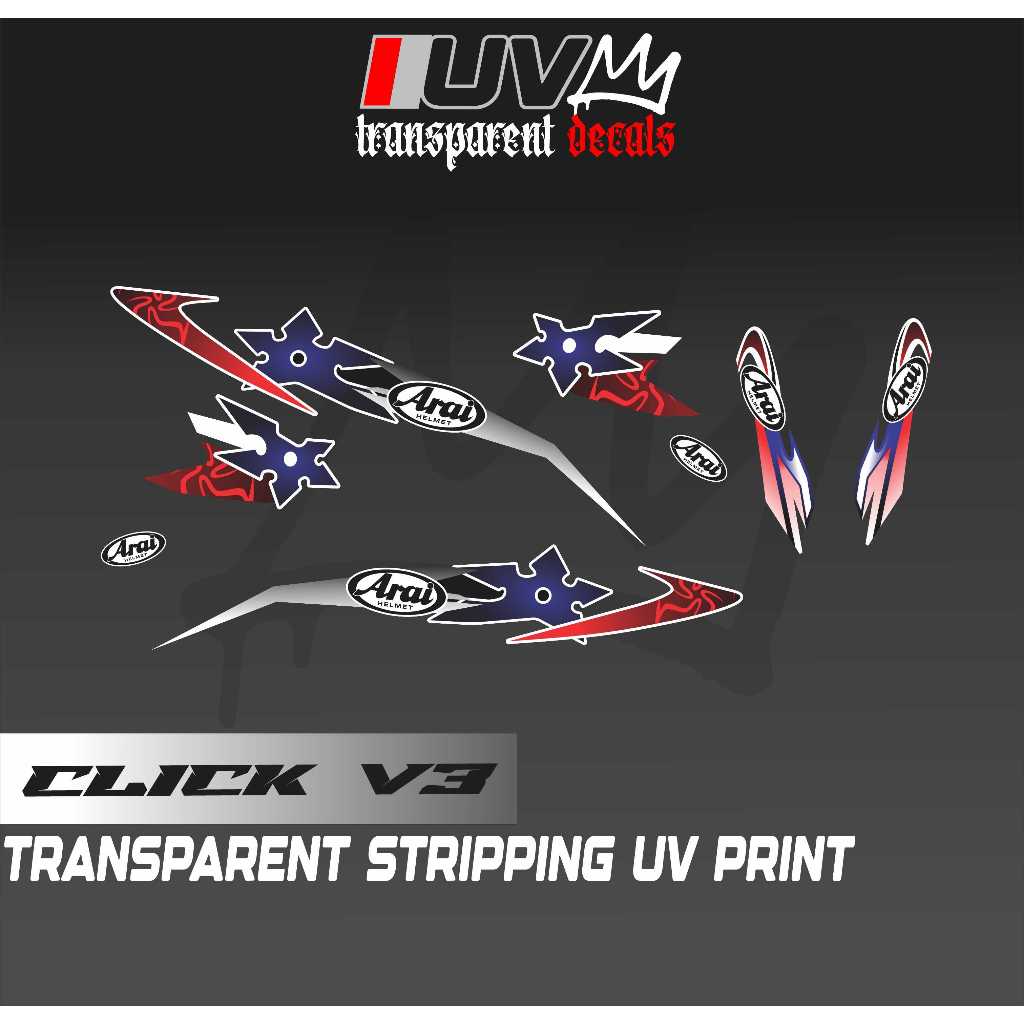 HONDA CLICK V3 125 UV TRANSPARENT DECALS | Shopee Philippines