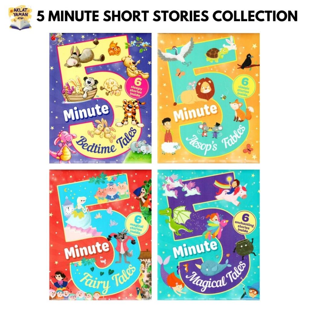 5 MINUTE SHORT STORIES (Hard Padded) : Aesop's Fables, Bedtime Tales ...