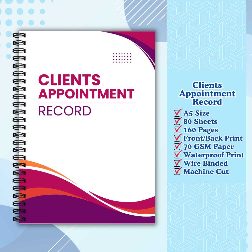 A5 Client Appointment Record Booklet Notebook | Shopee Philippines