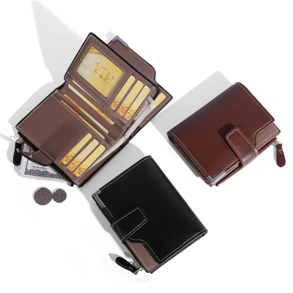 Men's Quality Leather Card Holder Wallet Texture Coin Purses Wallets ...