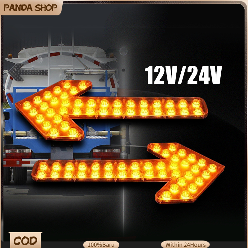 1Pair DC12-24V Cleaning Car Arrow Light LED Warning Signal Light Road ...