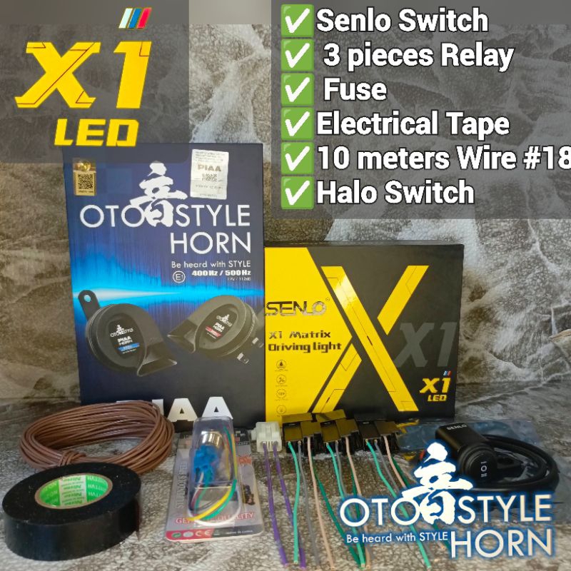 Senlo X1- Plus 60 WATTS MDL with Piaa Horn | switch, relay, fuse, nitto ...