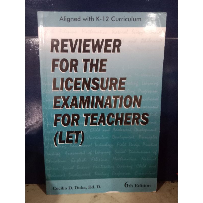 REVIEWER FOR THE LICENSURE EXAMINATION FOR TEACHER (LET) | Shopee ...