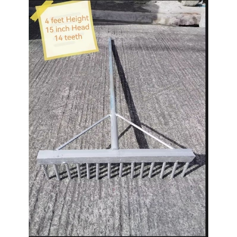 Stainless Handle Kalaykay/Garden Rake Heavy Duty 4 ft with 14 tooth ...