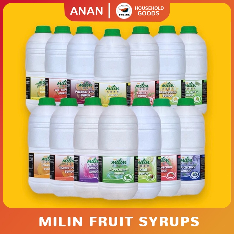 MILIN Highly Concentrated Fruit Syrup 2.5kg Fruit Tea Milktea Syrups ...