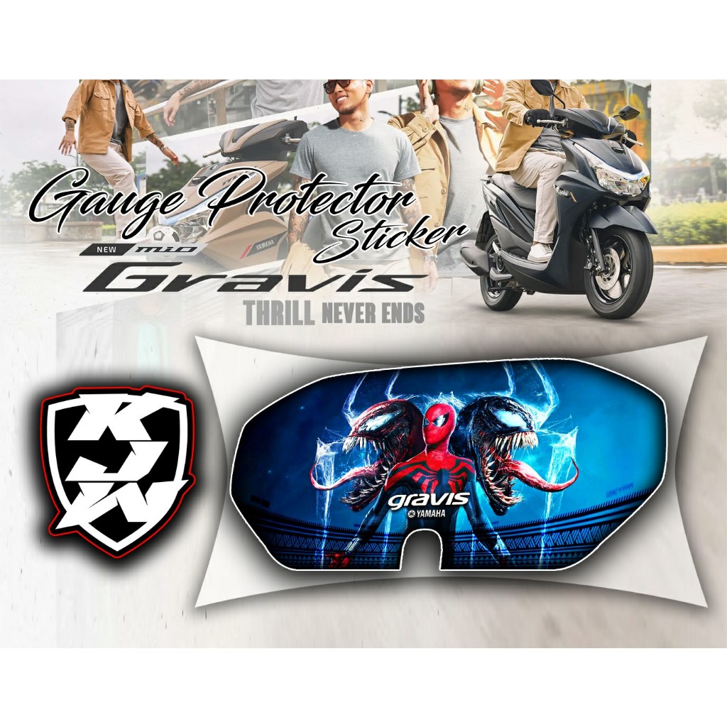 Mio Gravis V2 Gauge Protector Sticker Spiderman Design | Shopee Philippines