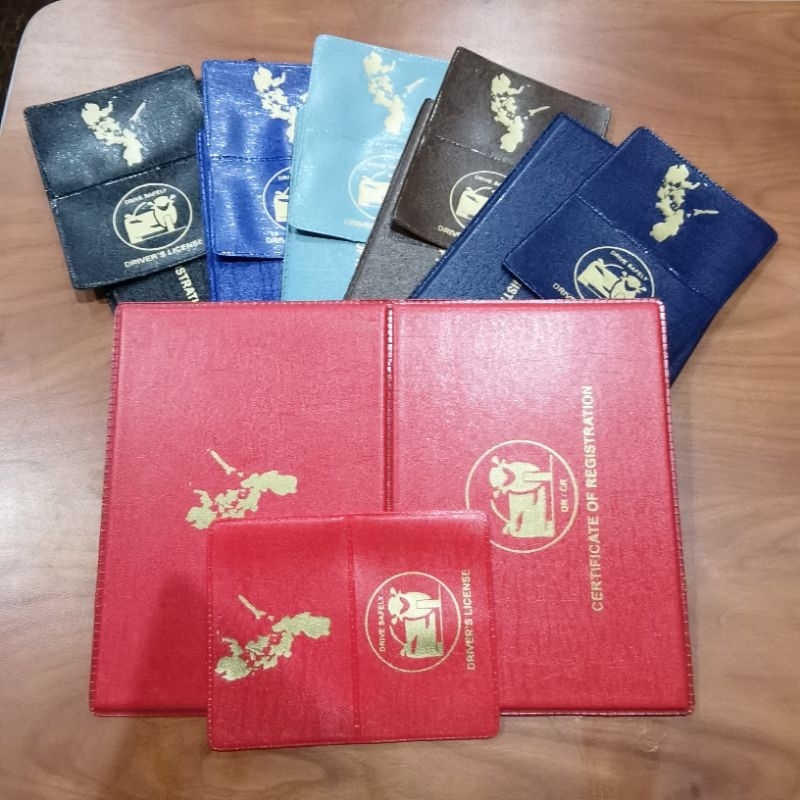 DRIVER’S LICENSE HOLDER AND ORCR HOLDER BUNDLE (COWHIDE WITH GOLD PRINT ...