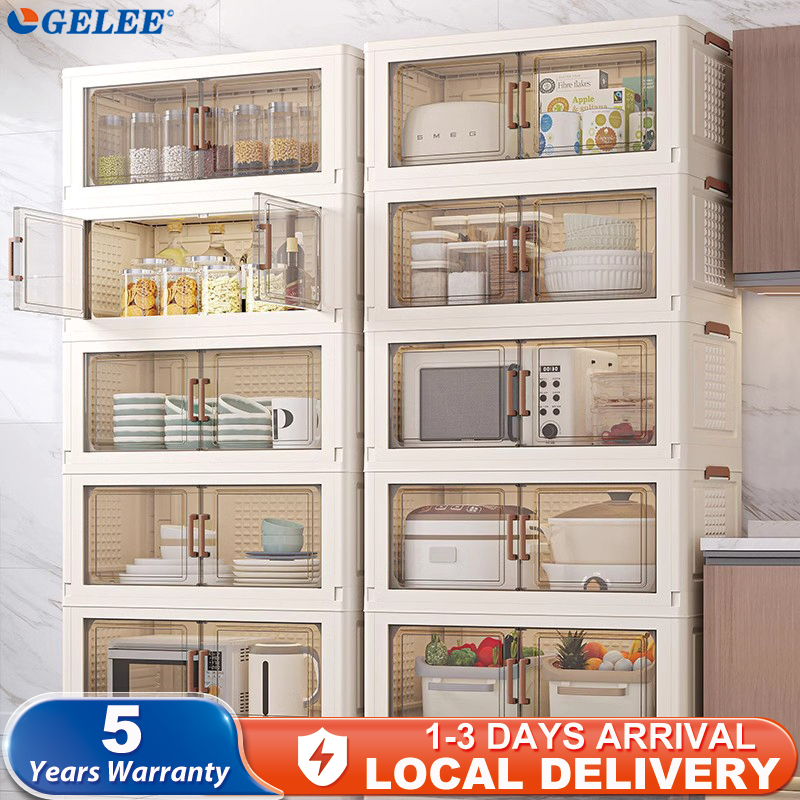 6 Layer Foldable Cabinet for Kitchen Transparent Bedroom Drawer Cabinet ...
