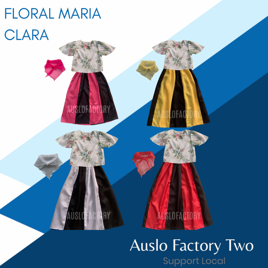 New Floral Maria Clara Traditional Attire For Girls Kids To Adult ...
