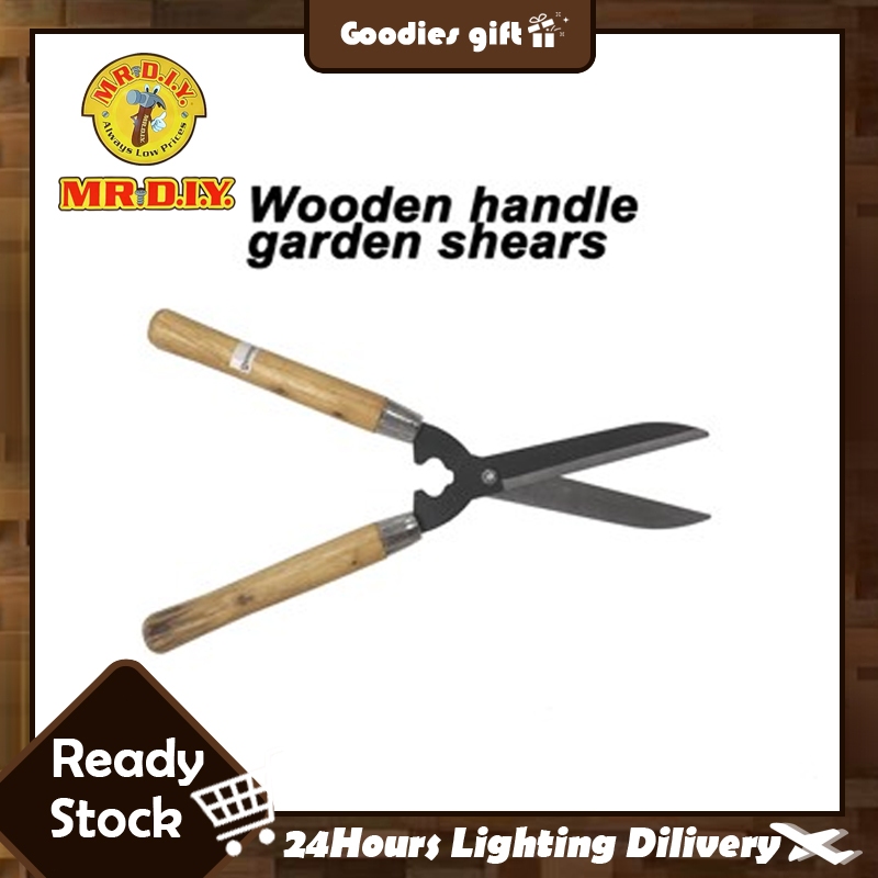 Gardening Wood Handle Grass Scissor cutter wooden handle garden ...