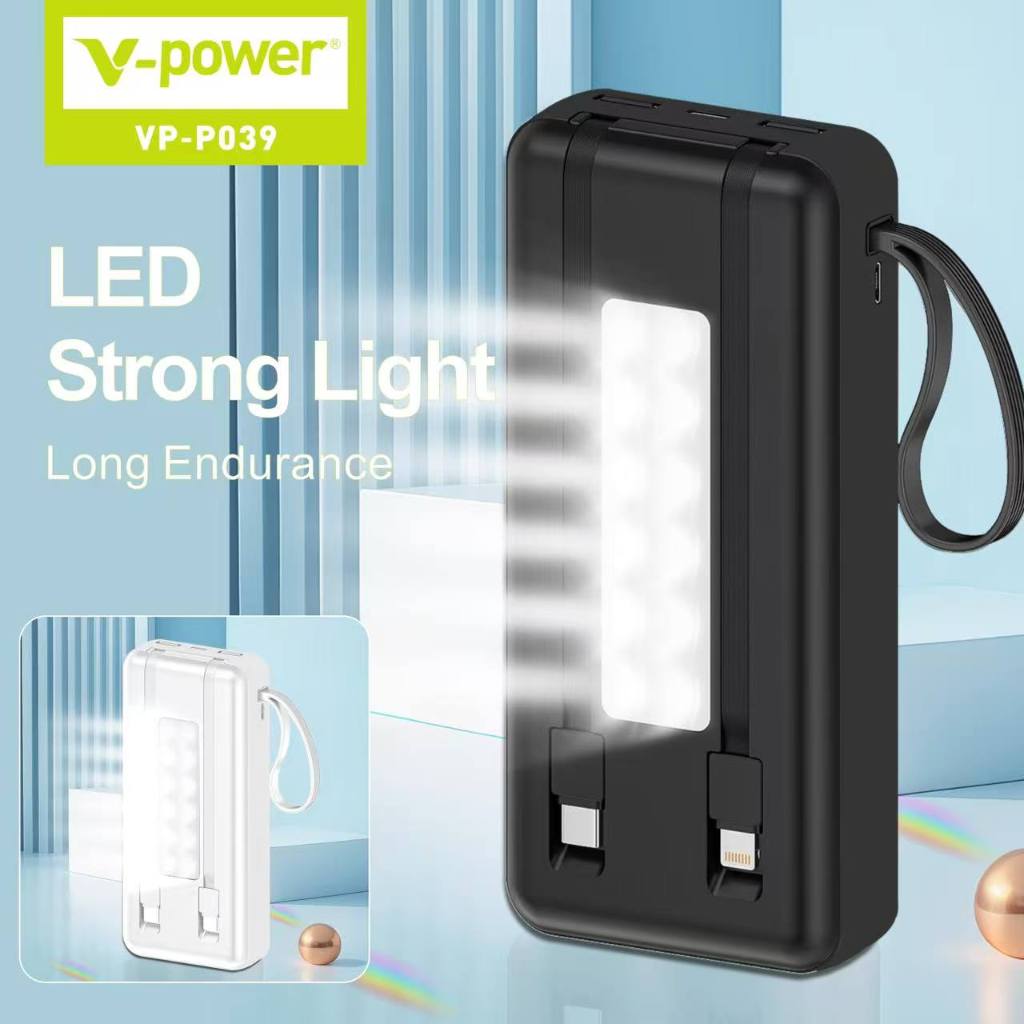 V-power VP-P039 Solar fast Power Bank with 20000mAh Dual USB+One PD ...