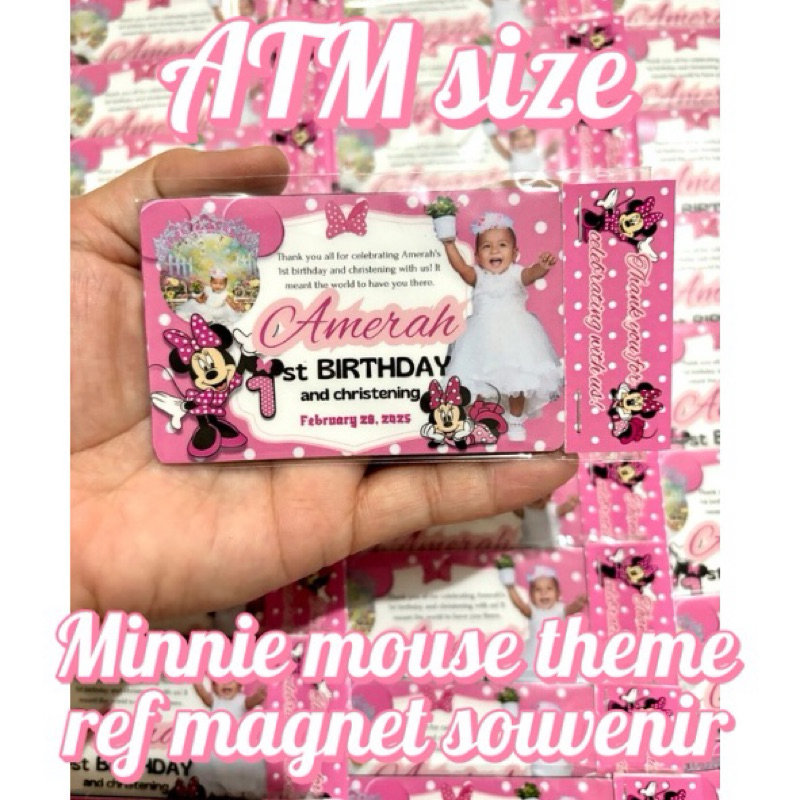 personalized “MINNIE MOUSE” THEME REF MAGNET FOR BIRTHDAY AND BAPTISM ...