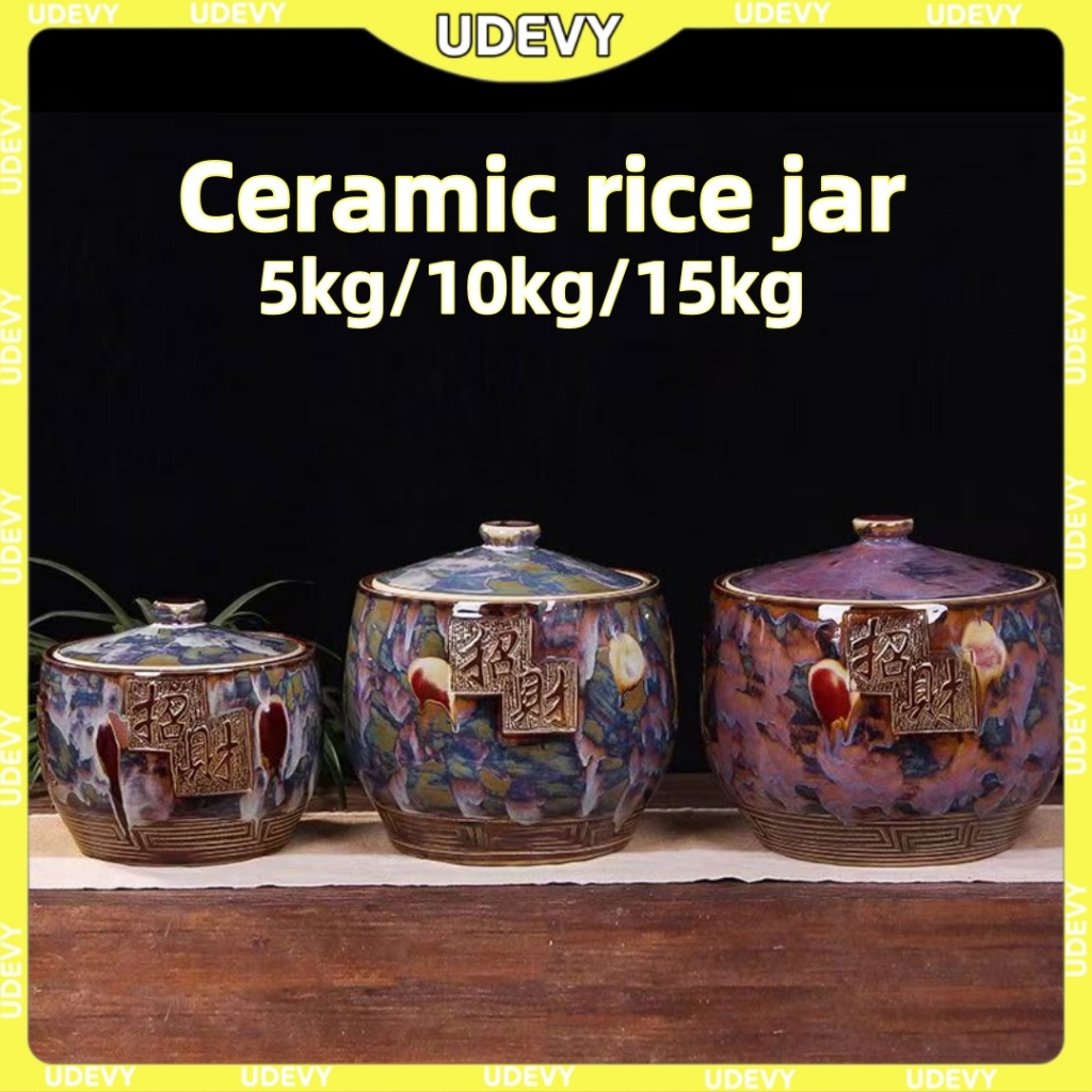 Porcelain rice dispenser 5kg/10kg/15kilos rice storage container big ...