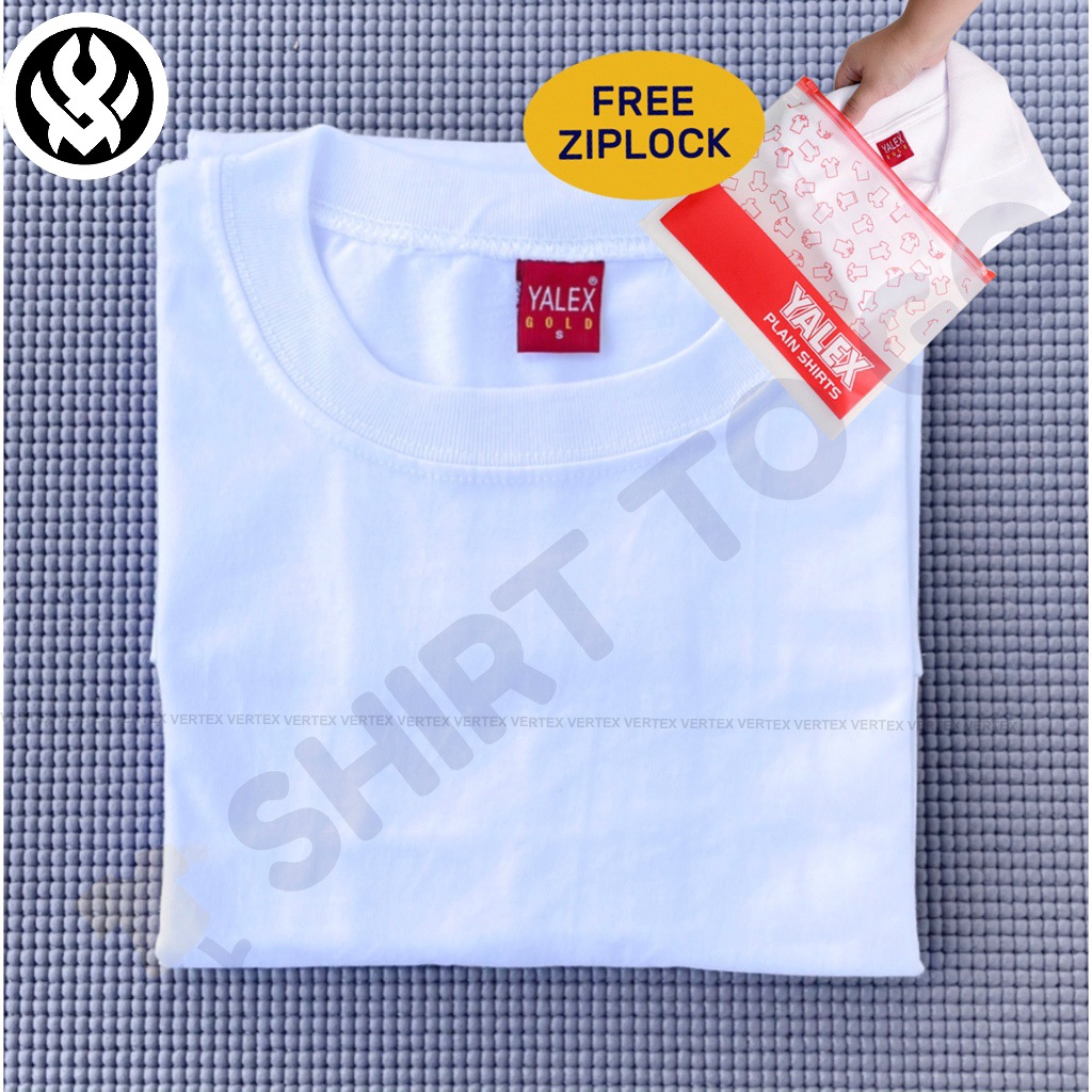 VERTEX APPAREL -WHITE - YALEX Plain T Shirt for Men and Women | Shopee ...