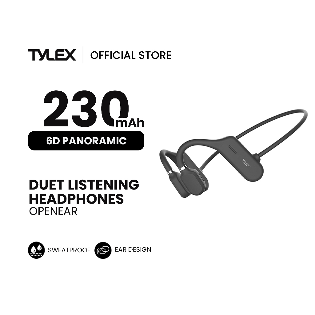 TYLEX OPENEAR Duet Listening Sports Headphones IPX4 Sweatproof Voice ...