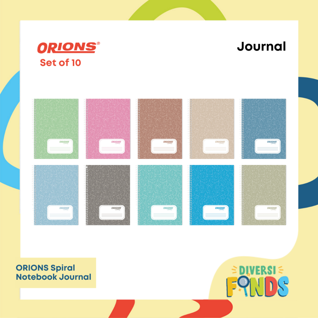 Orions JOURNAL DESIGN Spiral Notebook W/Plastic Jacket 80lvs- Set of 3 ...