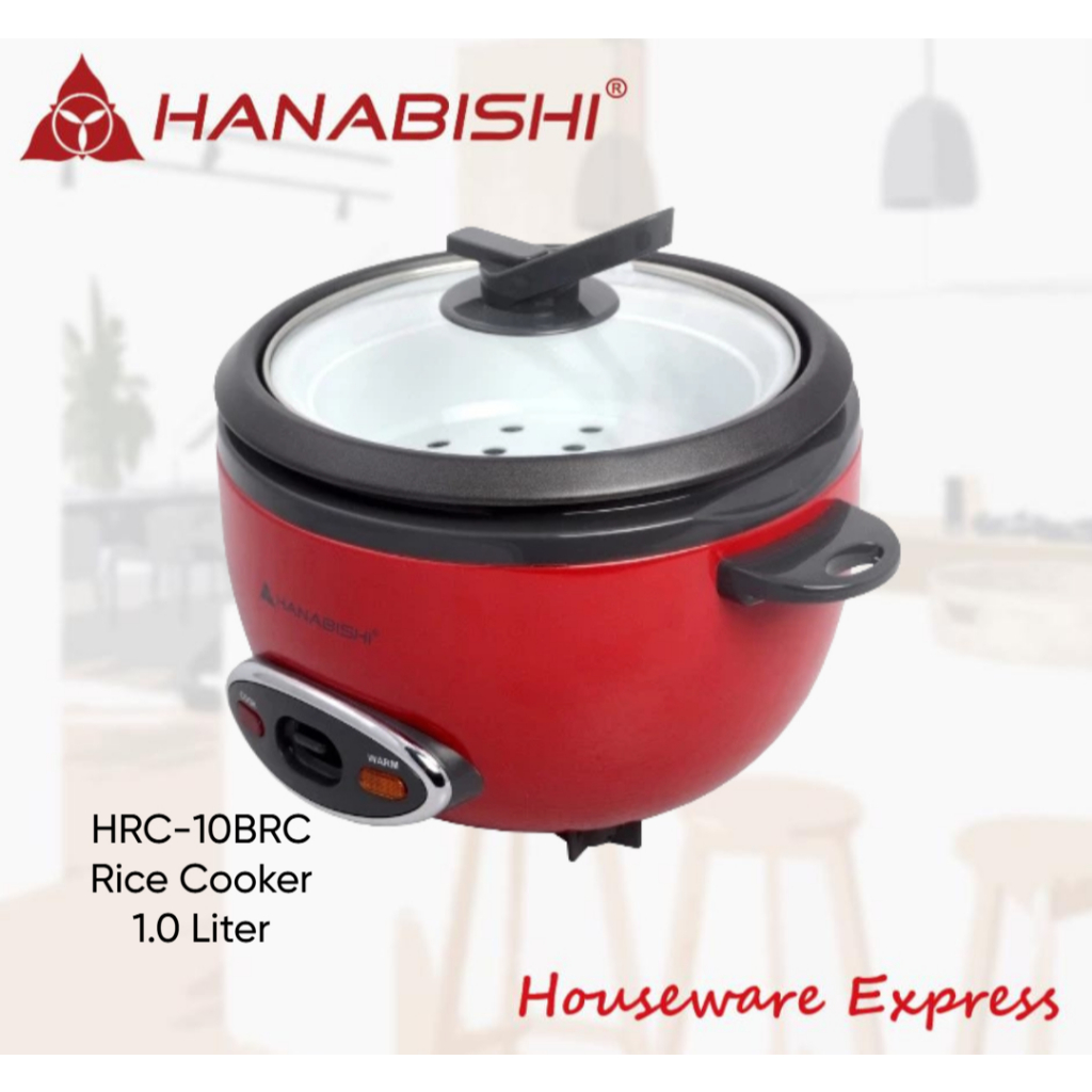 Hanabishi HRC10BRC Rice Cooker 1.0 liters with steamer Red/Silver HRC ...
