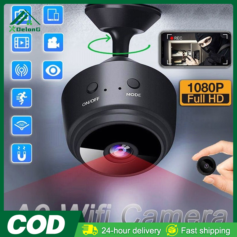 A9 WiFi Camera HD 1080P CCTV Camera Connect to Cellphone Office ...