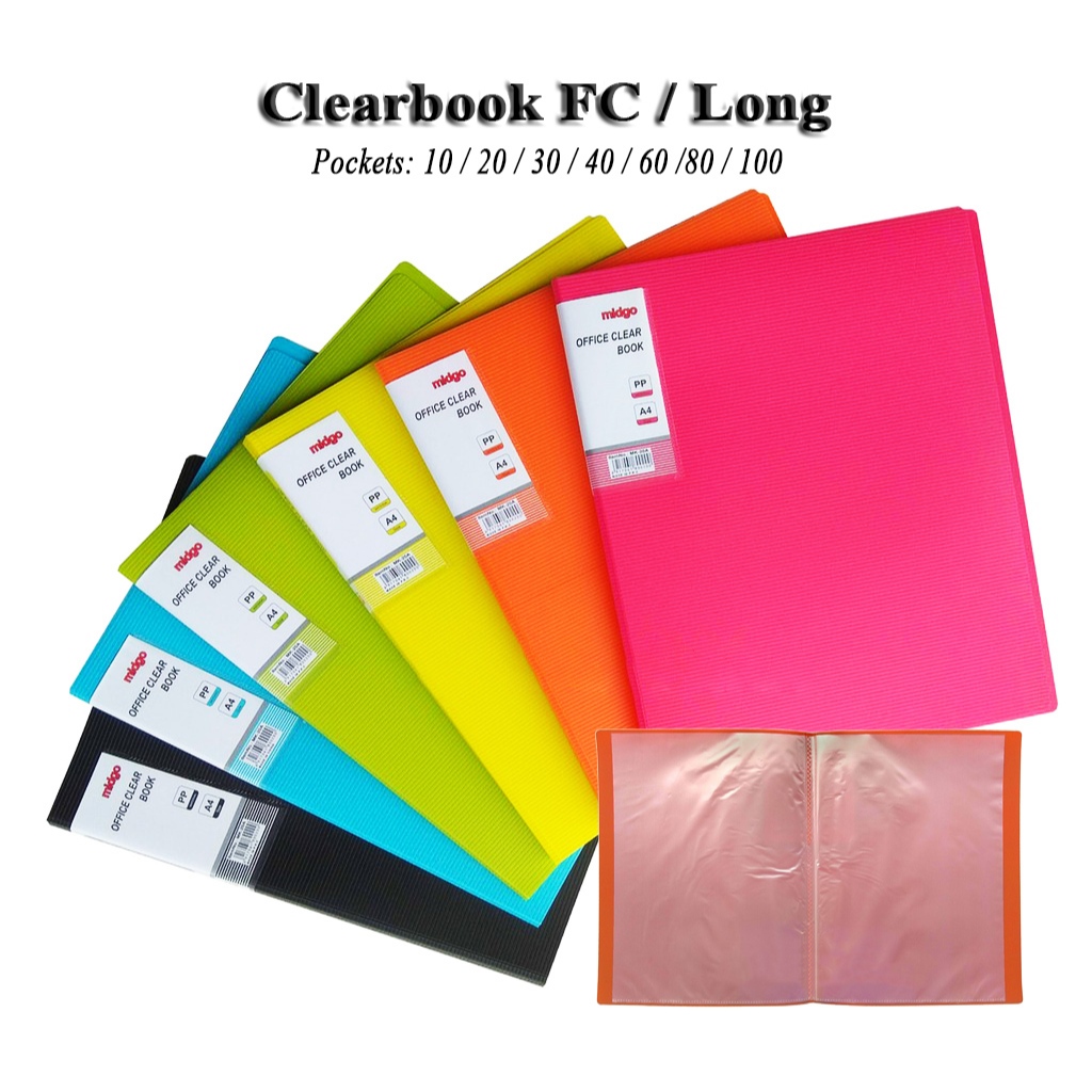 Midgo Non refillable Pocket clearbook / display book Long size (Random ...
