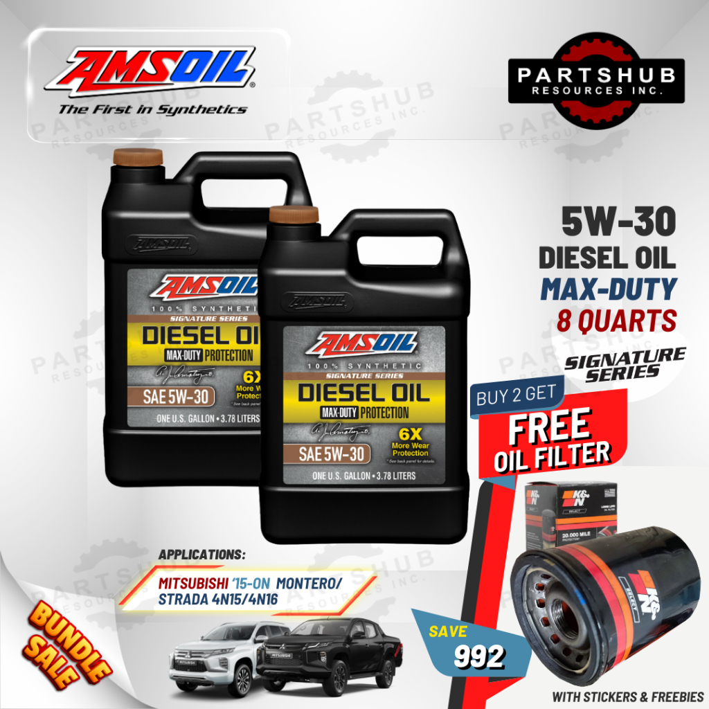 AMSOIL 8 QUARTS 5W-30+PACKAGES SO (4N15 MONTERO/STRADA) 6X MAX-DUTY ...