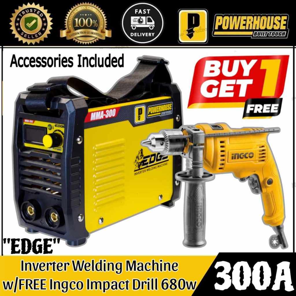 Powerhouse EDGE Inverter Welding Machine 300A with Ingco Impact Drill ...