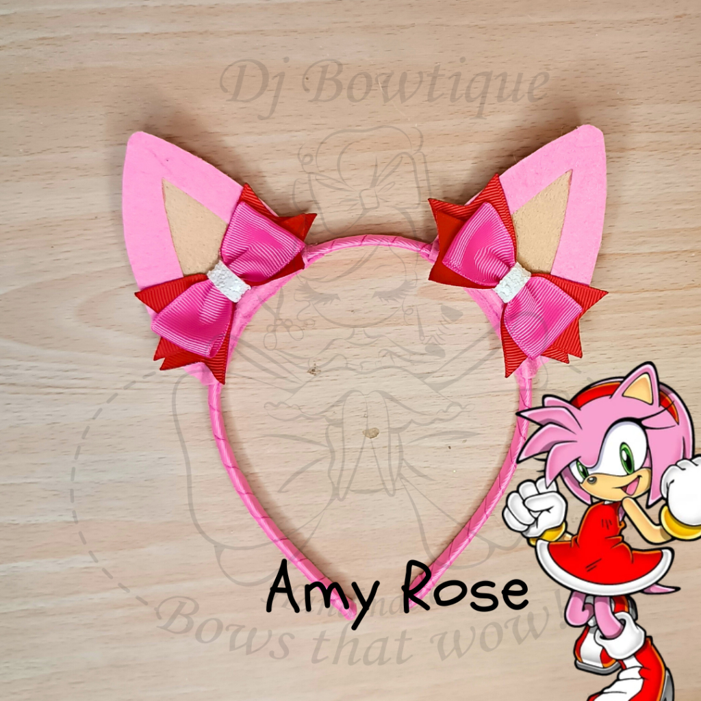 Dj Bowtique EXCLUSIVE Amy Rose Headband Sonic the Hedgehog inspired ...