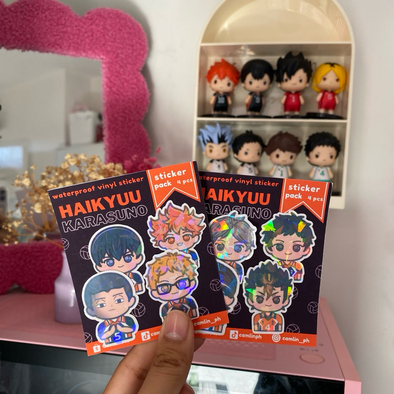 Haikyuu!! Karasuno Holographic Vinyl Sticker Pack (4 pcs) – Waterproof ...