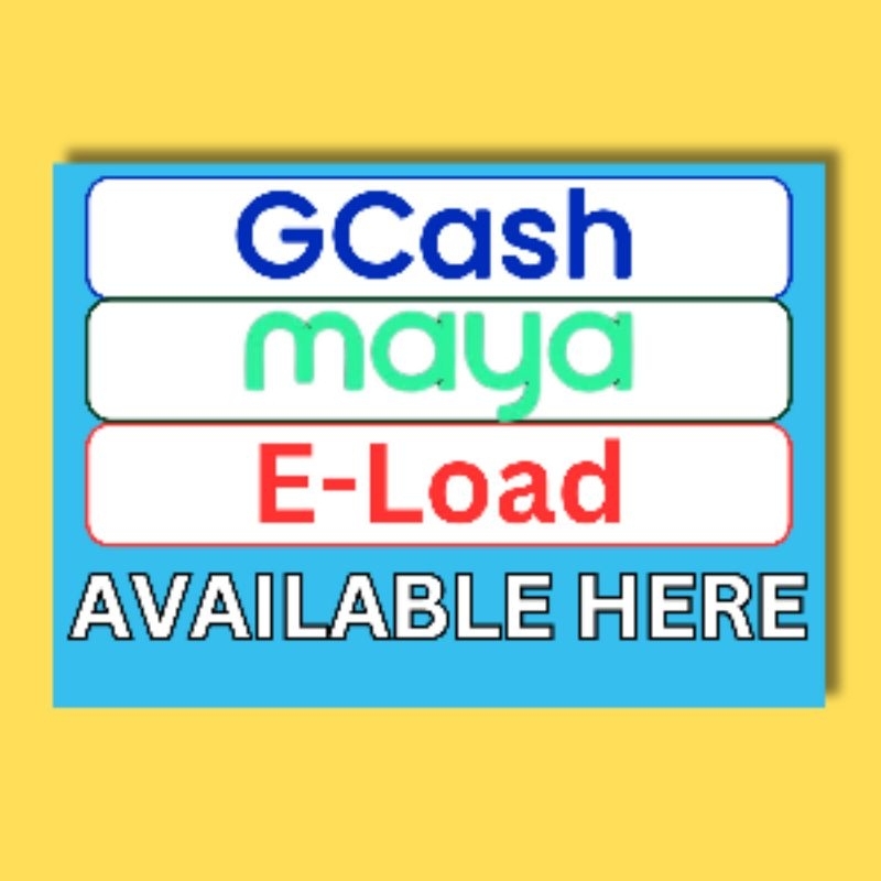 Gcash Maya Load Sign Laminated Signage A5 A4 Size | Shopee Philippines