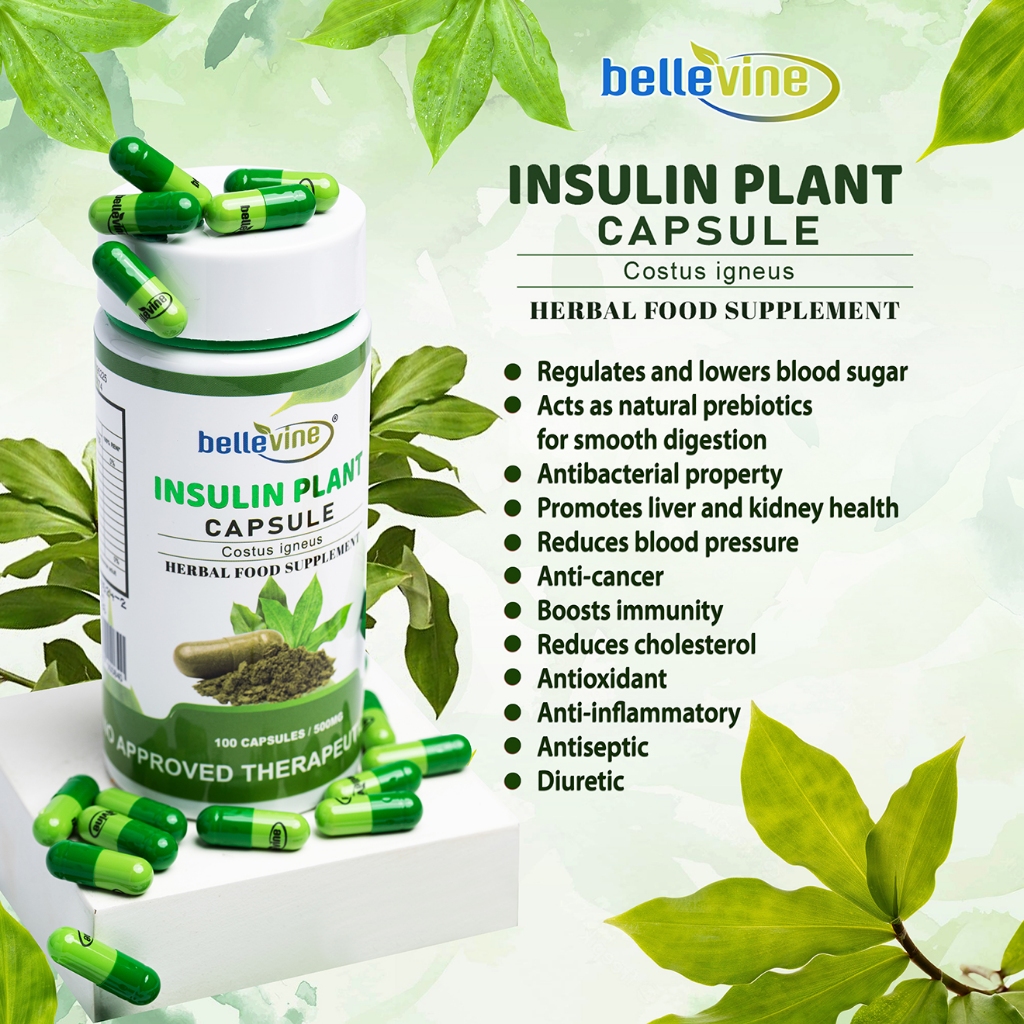 Bellevine Organic Insulin Plant Capsule 100's | Shopee Philippines