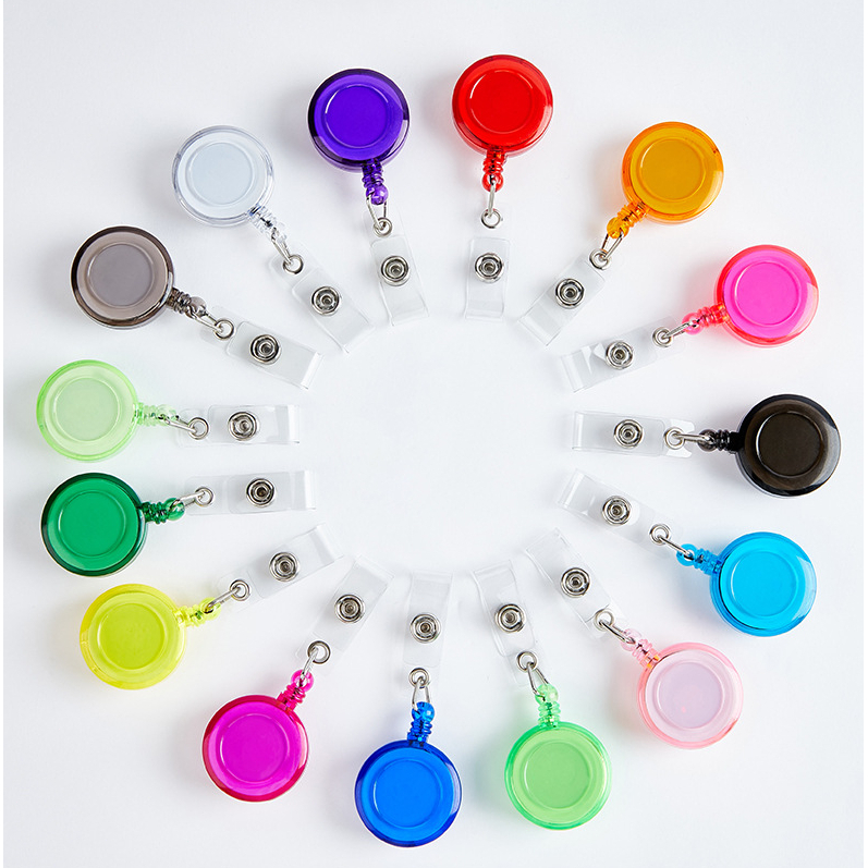 Transparent Retractable ID Clip Reel Badge Holder School Office ...