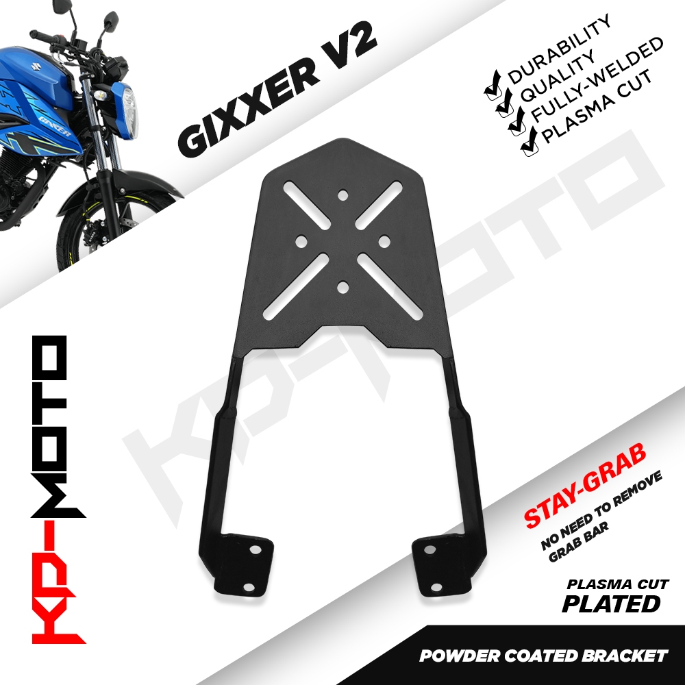 SUZUKI GIXXER V2 STAY GRAB/POWERRACK TOPBOX BRACKET/BLACK POWDER COATED ...